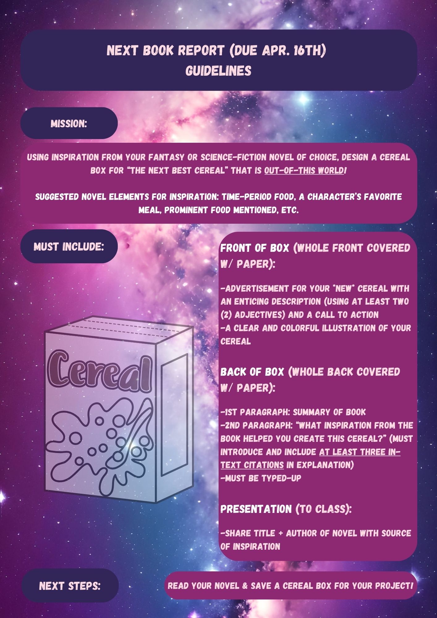 Book Report Guidelines – Sixth Grade – Holly Zech